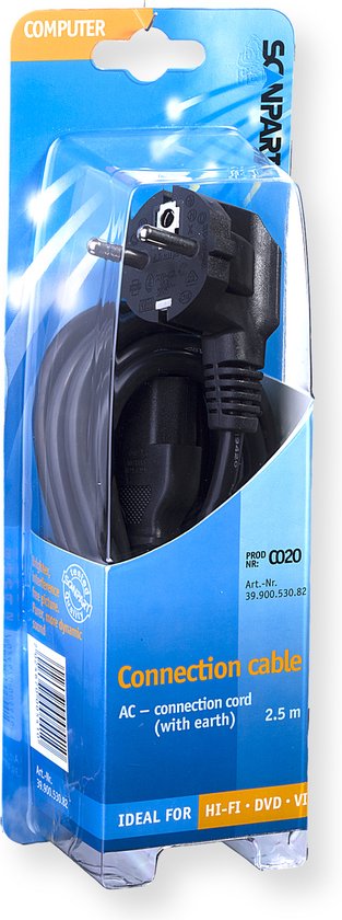 Scanpart C13 stroom kabel 2.5 meter - Geschikt voor computer ...