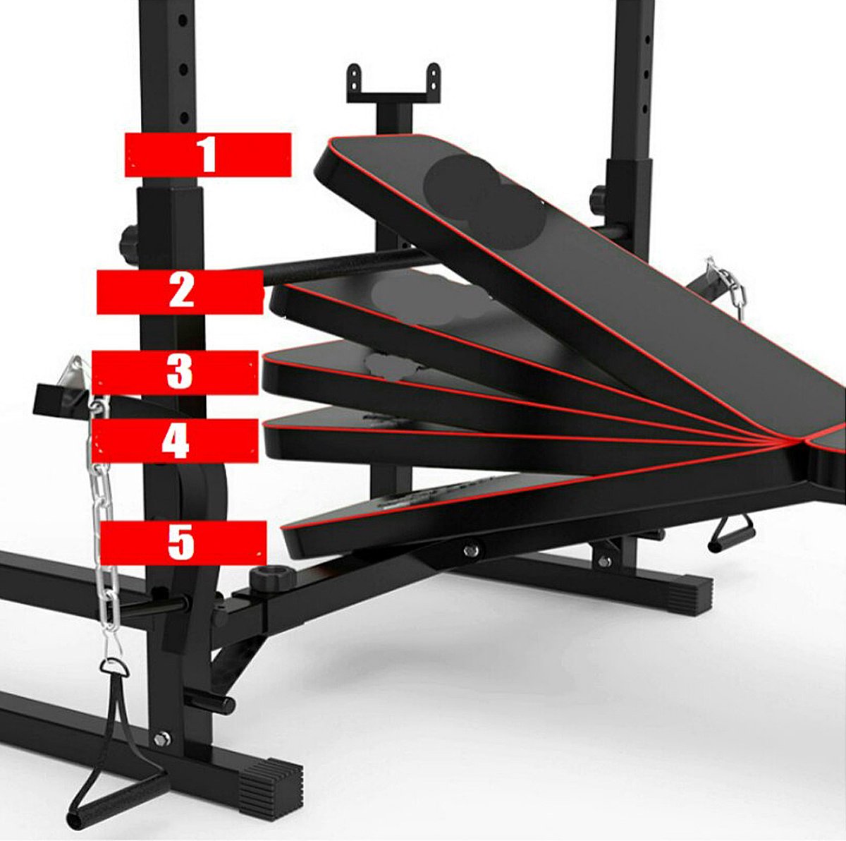 Bankdruk Station – Verstelbare Krachtstation – Fitness Bank Met Bicep ...