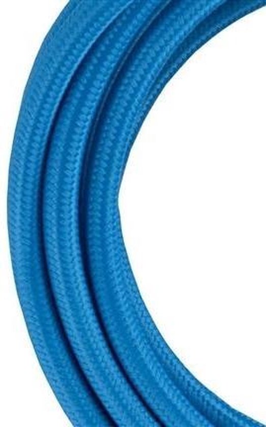 Textiel snoer 2C Blauw 3 meter | bol