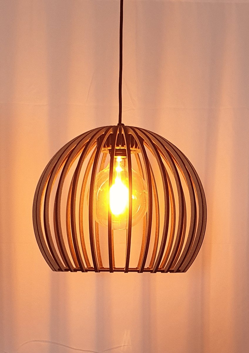 Olivios design hanglampen hanglamp hout Pelota klein 34cm doorsnede ...