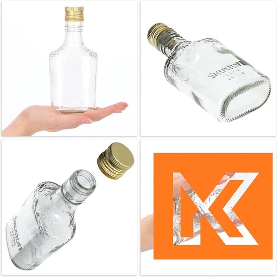 KADAX Fruitlikeurfles met schroefdop, glazen fles om zelf te vullen ...