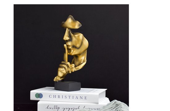 Creatieve Stilte Gouden Standbeeld Hars Denker Sculptuur Beeldje ...