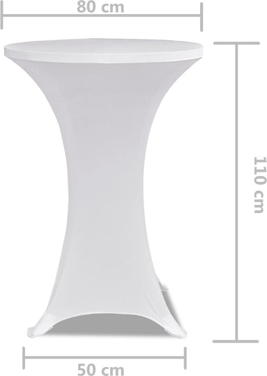 Statafelhoes Stretch Ø80cm Wit (2 stuks) | bol.com