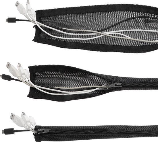 Kabelsok met rits - 1 meter - 35mm - kabelhoes - kabelmantel ...