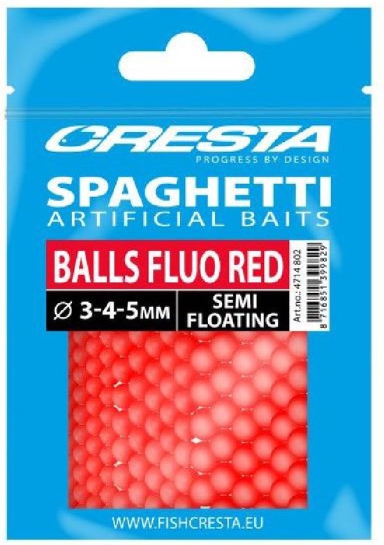 Cresta Spaghetti Balls 15St. Fluo Red | bol