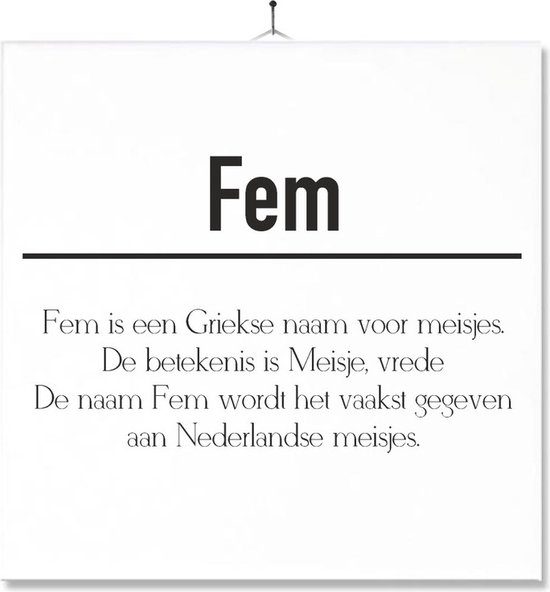 Tegel Met Opdruk | Betekenis | Kado | Cadeau | Met Naam - Fem | bol