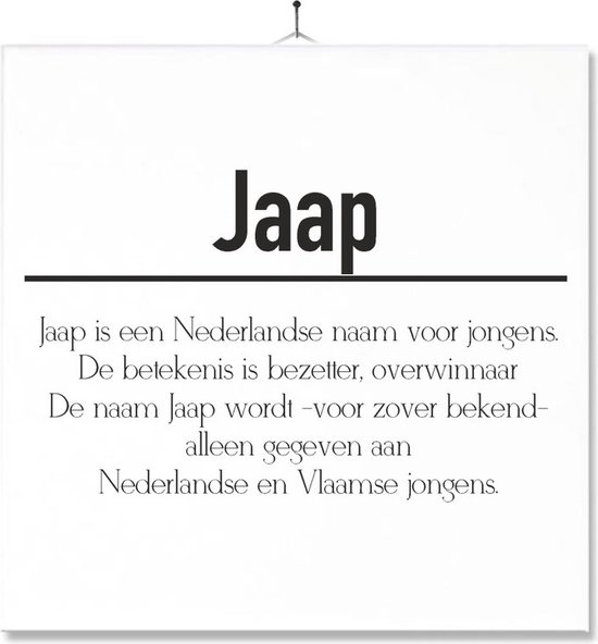 Tegel Met Opdruk | Betekenis | Kado | Cadeau | Met Naam - Jaap | bol