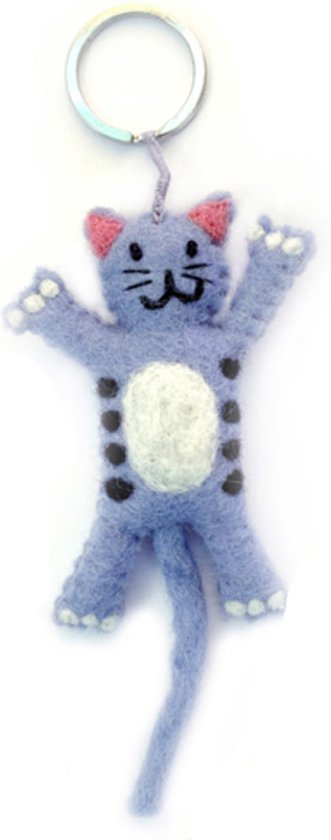 Sleutelhanger/Tashanger vilten kat 9cm | bol.com
