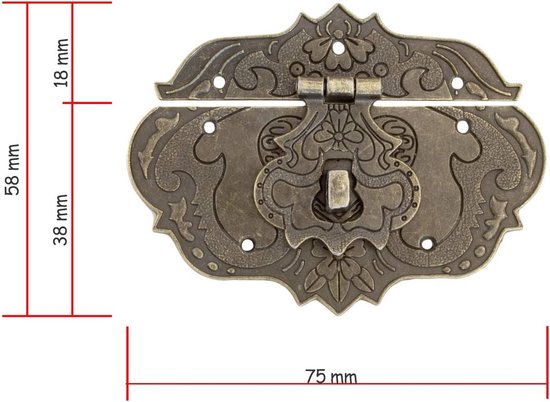 2x antieke sluitingen, brons ijzer design, meubelsluitingen, beslag ...