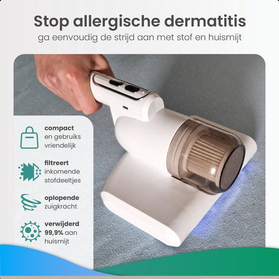 Stofmijt Kruimelzuiger - Bedmatrasstofzuiger - UV licht - Desinfectie ...