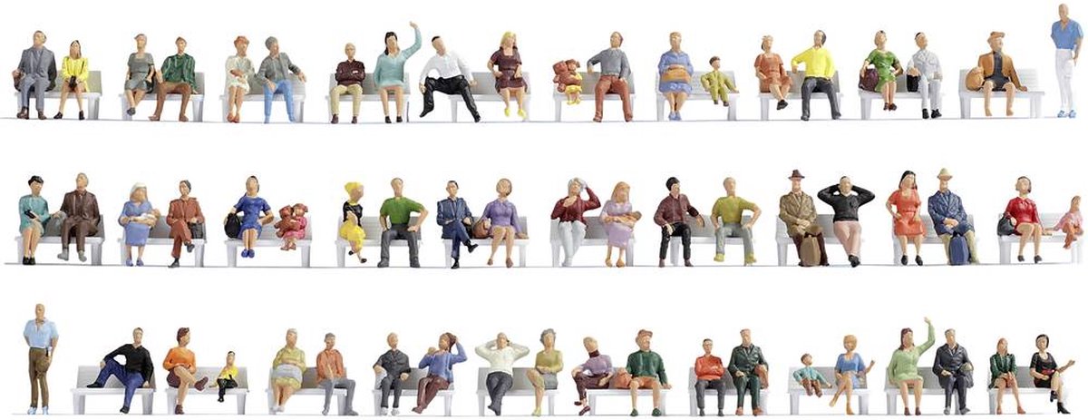 NOCH 18402 H0 Megavoordeelset zittende mensen figuren Geverfd, Zittend ...