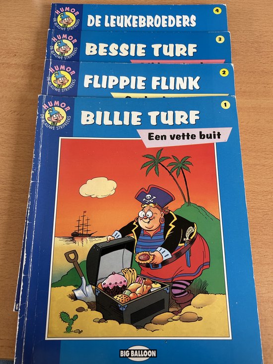 De blauwe stripreeks 1 t/m 4 o.a. Billie Turf, Big Balloon ...
