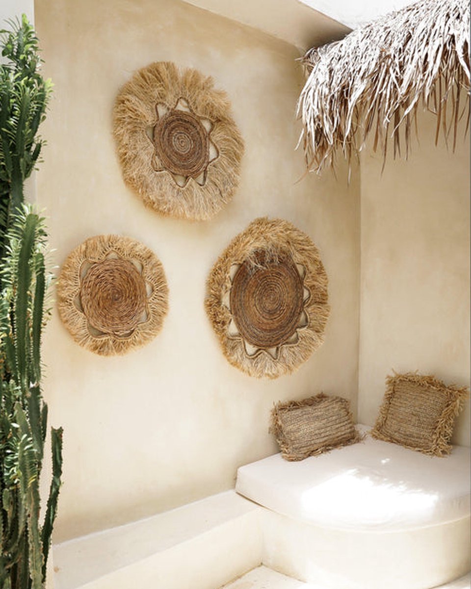 Ronde Bamboe Wanddecoratie - Rotan Muurdecoratie - Bali Muurschijven ...