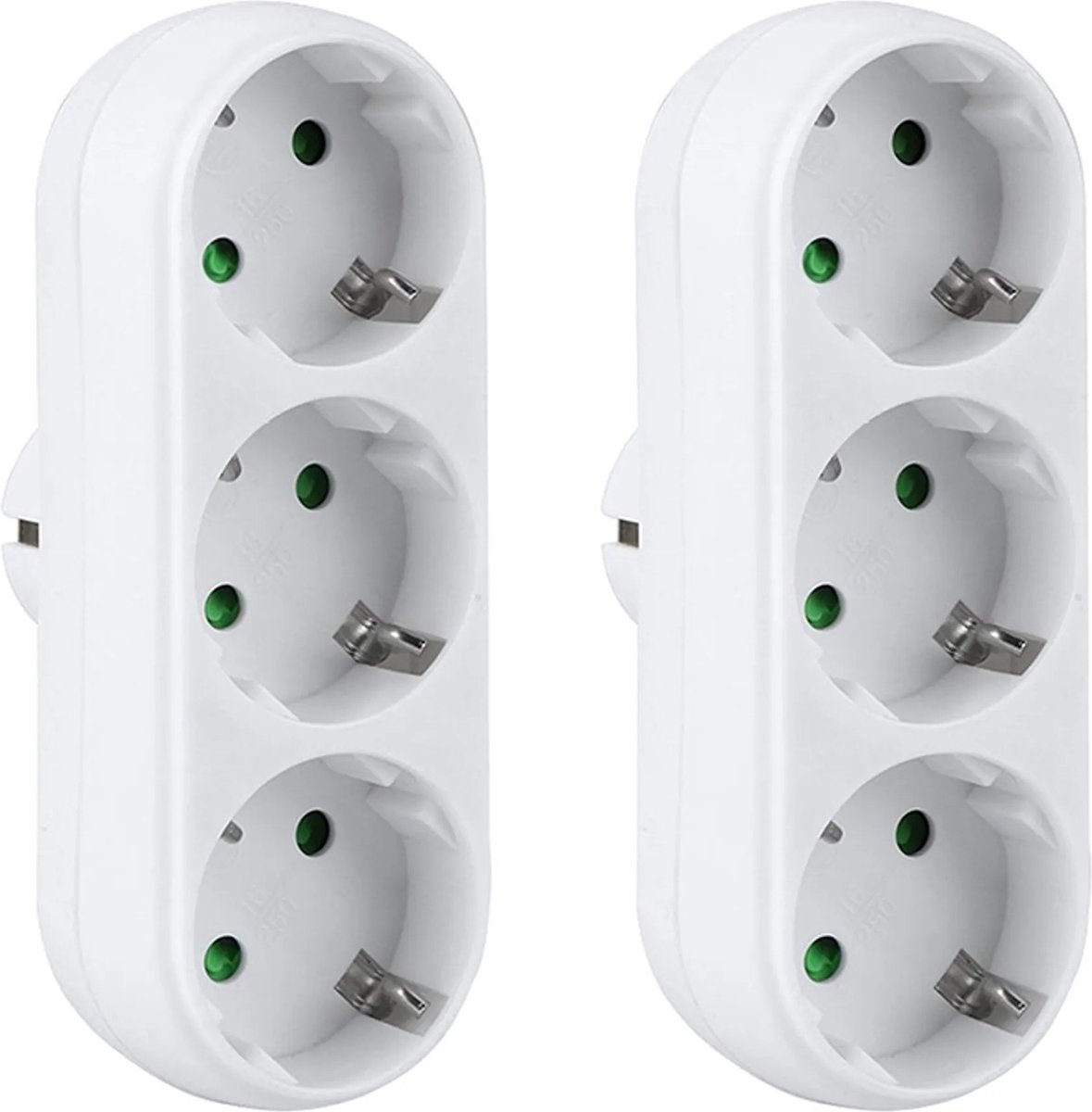 2-pcs 3-Slot Socket Adapter - 3-Slot Multiple Socket Connector ...