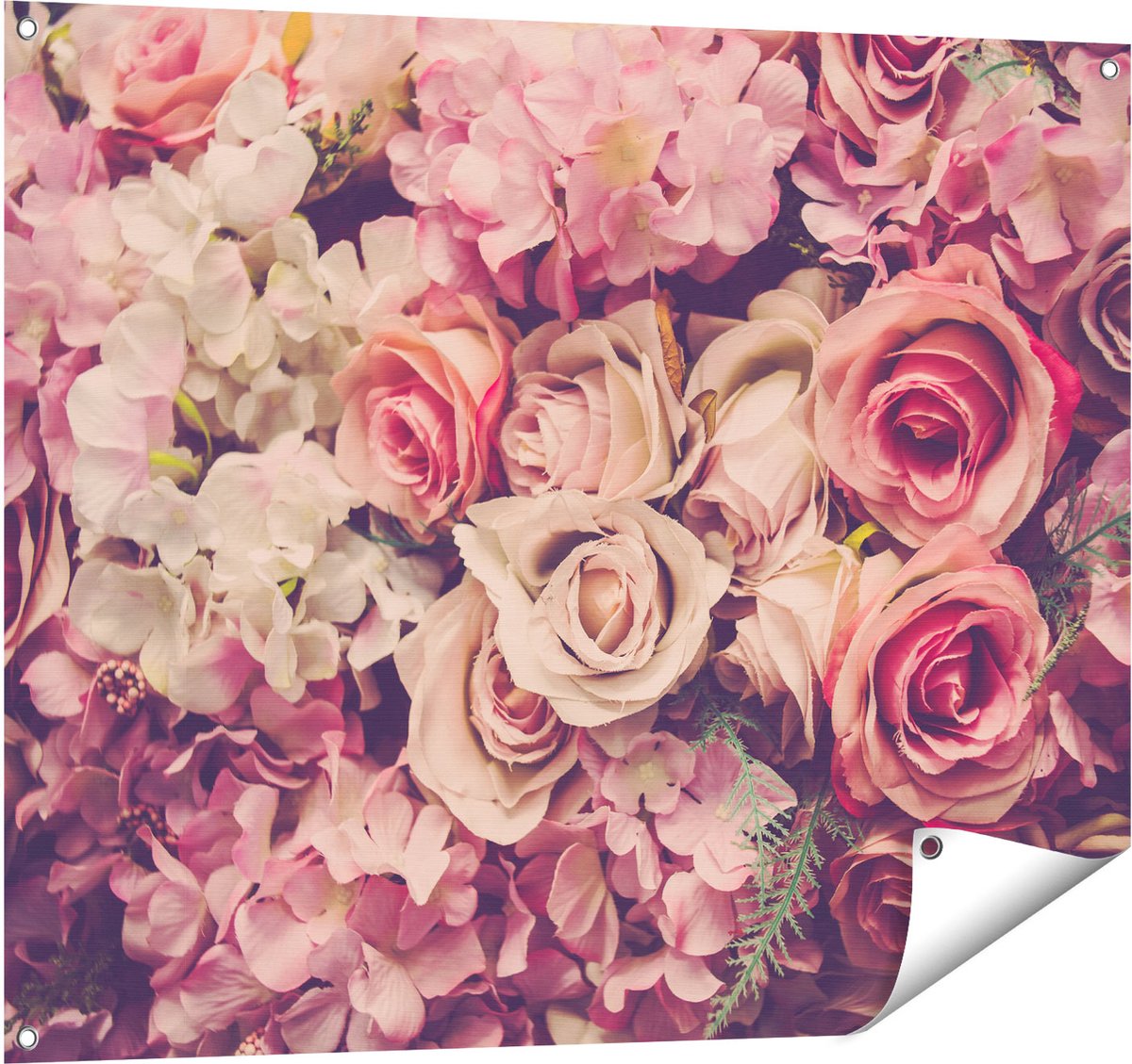 Gards Poster de Jardin Fond Roses Roses - Rétro - Fleurs - 100x80 cm ...