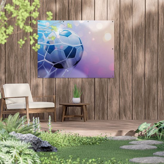 Gards Tuinposter Voetbal Bal Door het Goal Heen - 120x90 cm - Tuindoek - Tuindecoratie... | bol