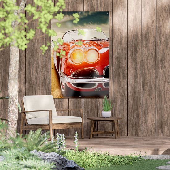 Gards Tuinposter Oude Rode Auto - Retro - 80x120 cm - Tuindoek ...