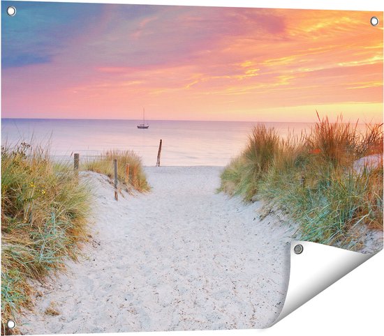 Gards Tuinposter Strand en Duinen bij Zonsondergang - 80x60 cm - Tuindoek -... | bol.com