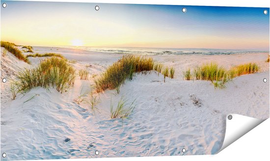 Gards Tuinposter Strand en Duinen tijdens Zonsondergang - 120x60 cm - Tuindoek -... | bol