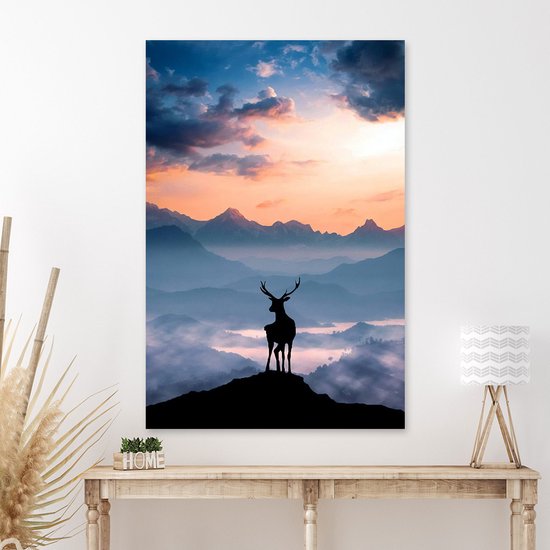 Plexiglas Schilderij Silhouet Edelhert | bol
