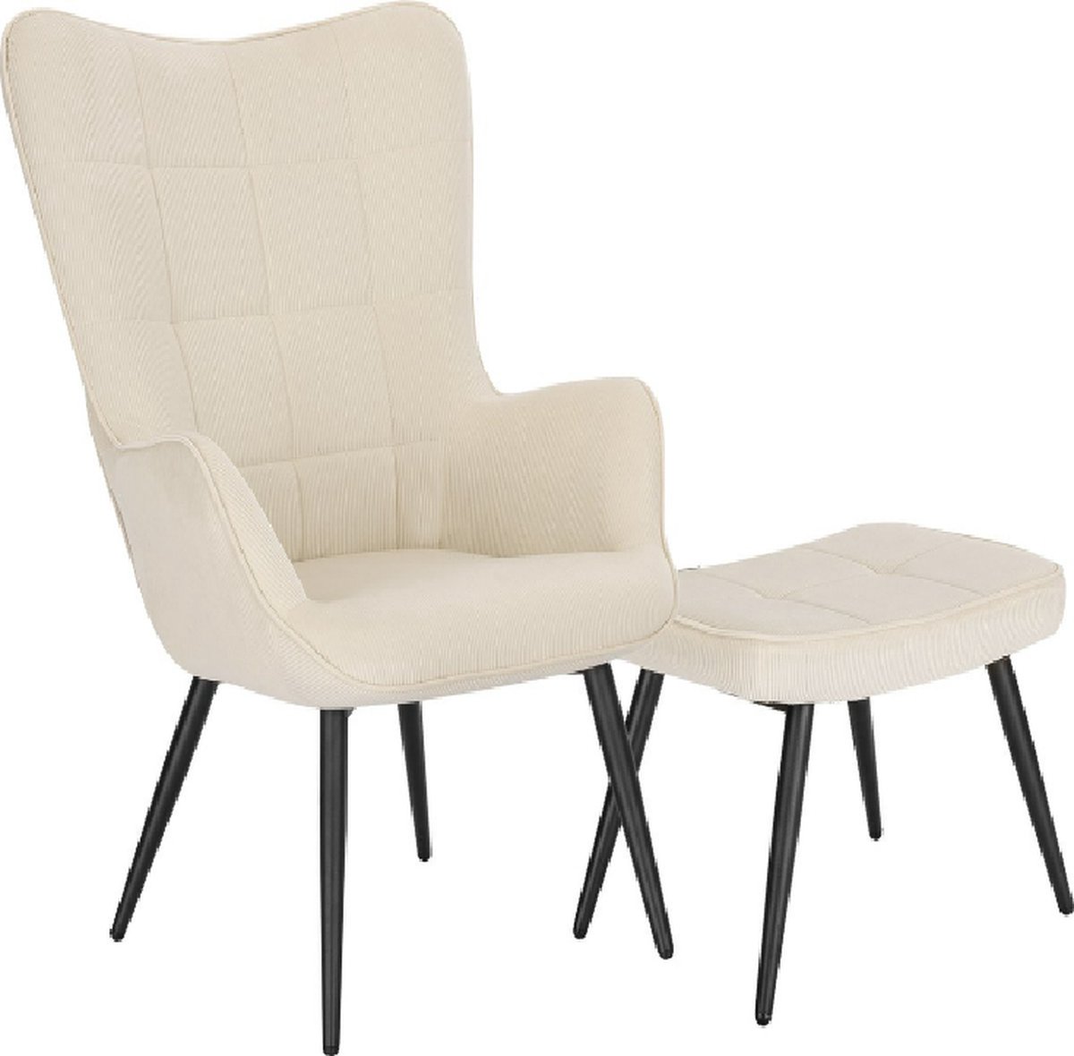 Fauteuil met Hocker - Loungestoel/Lounge Set - Stoel voor Binnen ...
