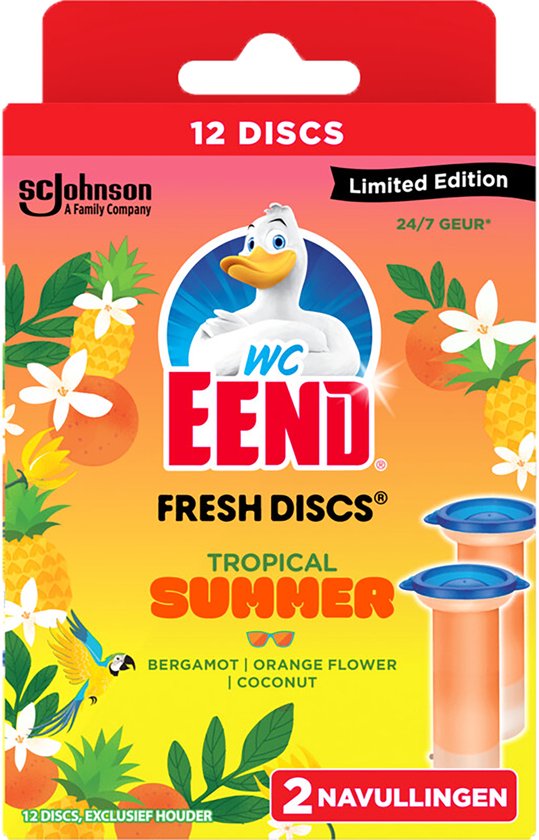 WC-Eend Fresh discs tropical summer navulling 2 x 72ml | bol