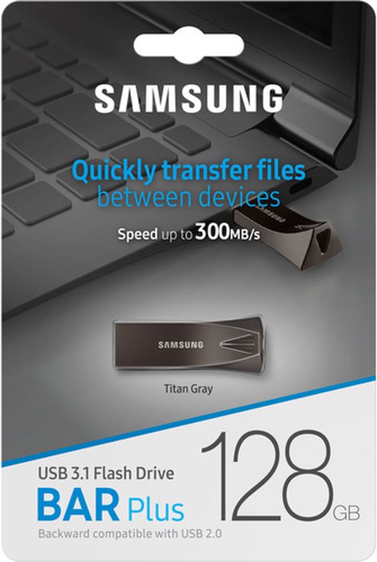 Samsung USB Stick 128GB 3.1 grijs met sleutelhanger | bol.com