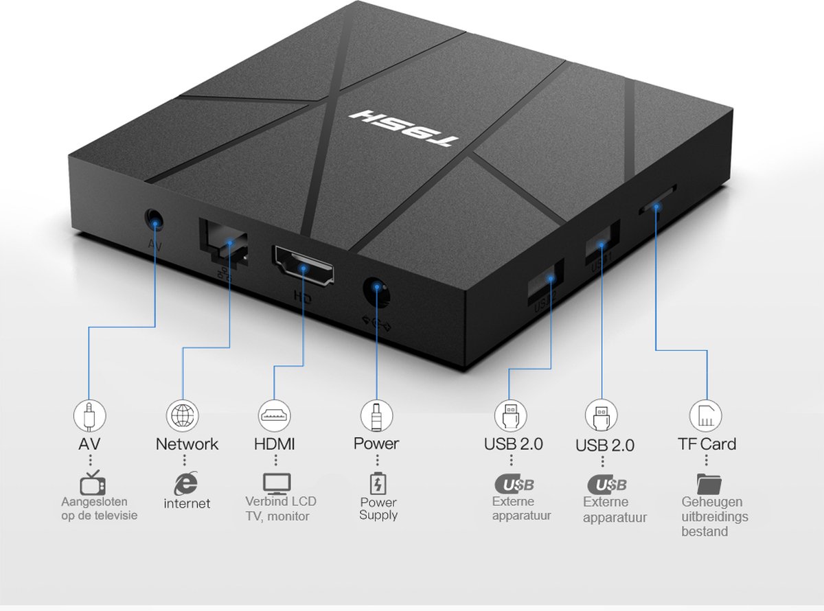 T95H - Chromecast ingebouwd - Google Nest - Media Streamer - Android Tv ...