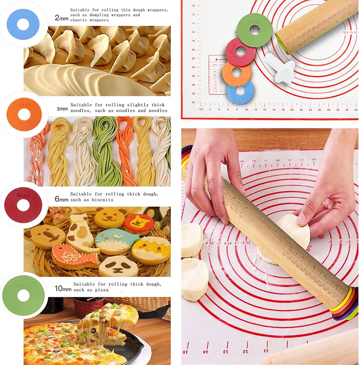 Deegroller hout – houten deegroller - rolhout | bol.com