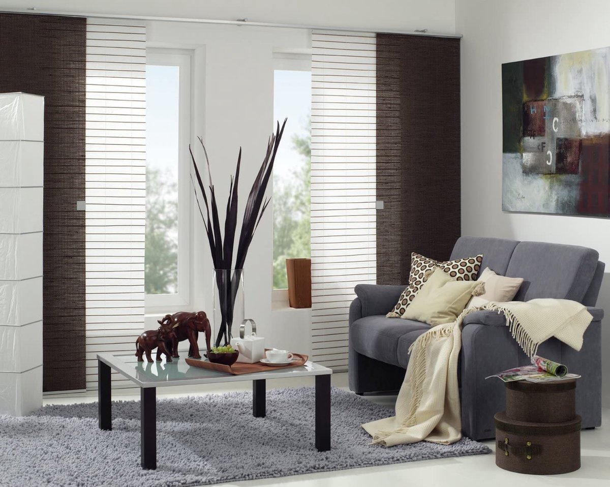 Paneelgordijn, natuurlijke look, teak, 60 x 245 cm | bol.com