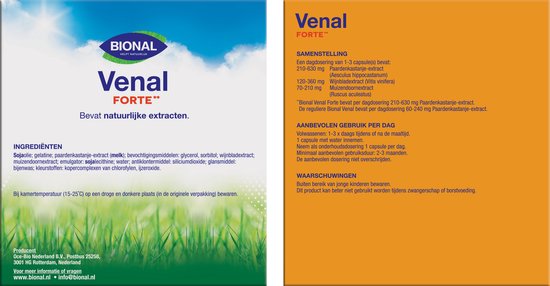 Bional Venal Forte - Supplement - Bij zware vermoeide benen ...