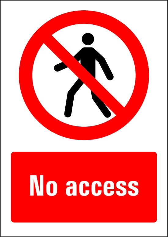 No access sticker 210 x 297 mm | bol