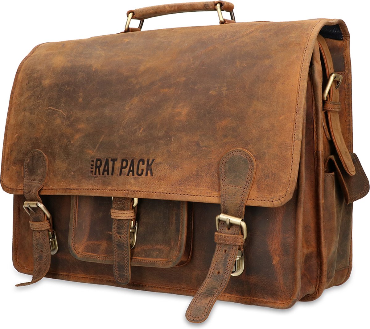 Rat Pack by Orange Fire Leren Aktetas 17 inch Rat Pack 2-Vaks OF 556/17 ...