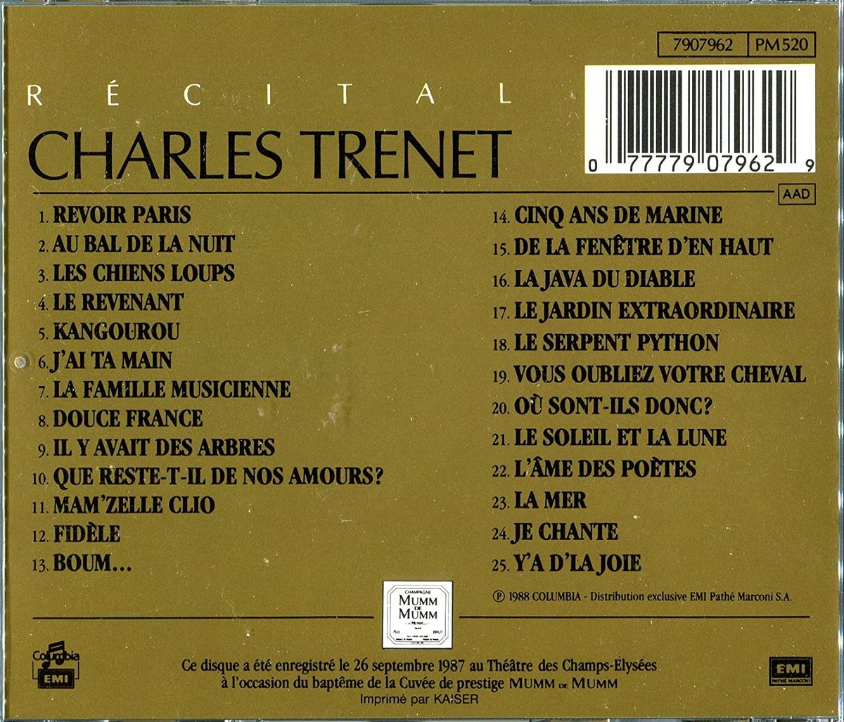 Récital Charles Trenet / Charles Trenet CD, Charles Trenet | Muziek | bol.com