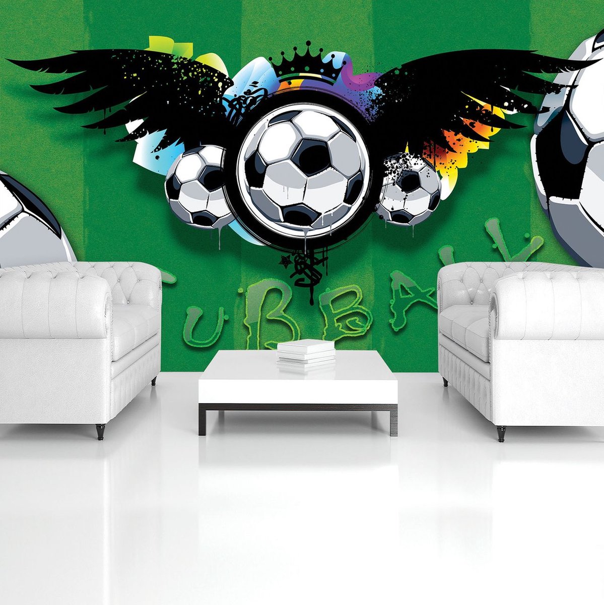 Fotobehang - Vlies Behang - Fußball - Voetbal - 254 x 184 cm | bol.com