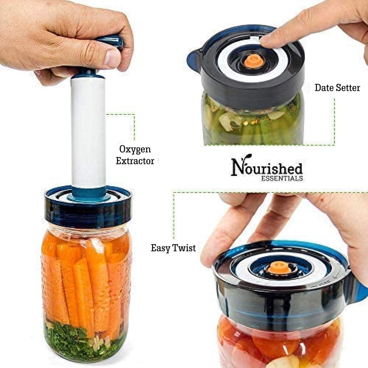 Nourished Essentials The Easy Fermenter Fermenting Lids - â Airlock ...