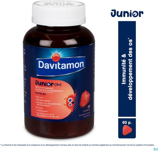 Davitamon® Junior Gummies 60 Vanaf 3 Jaar Aardbeismaak | bol.com