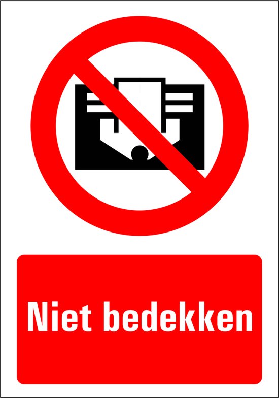 Niet bedekken sticker 210 x 297 mm | bol