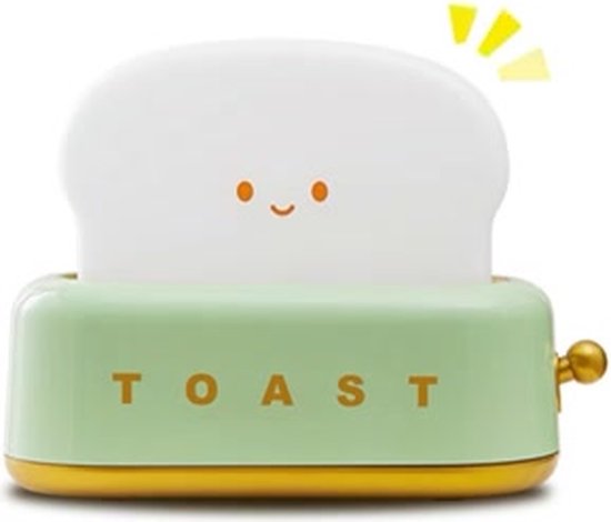 Cartoon Tosti Ijzer Nachtlamp - Geel - Decoratie Slaapkamer - Geschenk ...