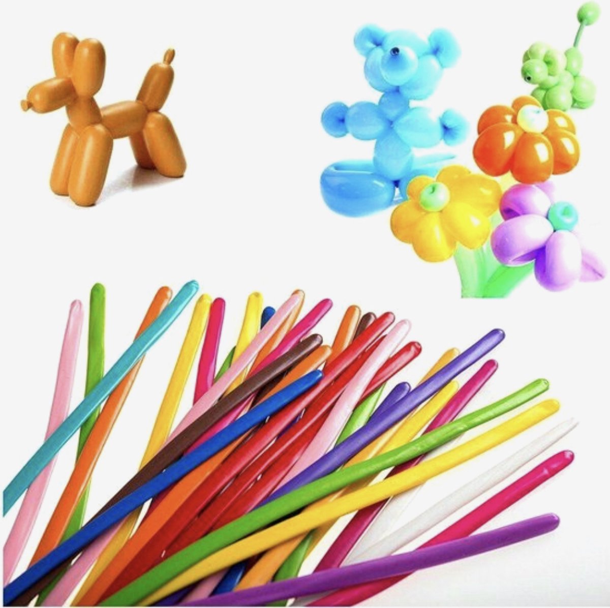 Modelleer Ballonnen 25 stucks+ Handpomp - Assorti kleuren - 130cm ...