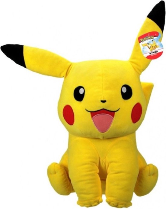Pikachu Happy Zittend Pokémon Pluche Knuffel XL 50 cm {Speelgoed ...