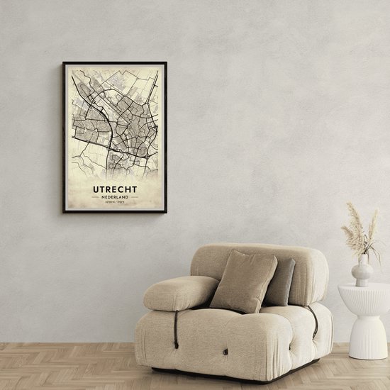 Utrecht Poster Vintage | Utrecht Map | Kaart van Utrecht | Stadposter ...