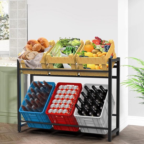 Drankrattenrek, bierkrattenrek, drankrek voor 6 kisten, ruimtebesparend ...