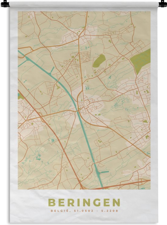 Wandkleed - Wanddoek - Stadskaart - Plattegrond - Kaart - België ...