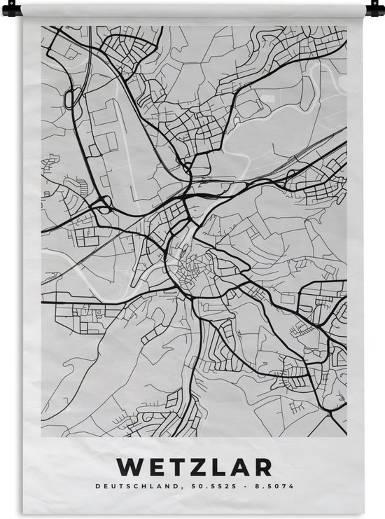 Wandkleed - Wanddoek - Stadskaart - Plattegrond - Duitsland - Kaart ...