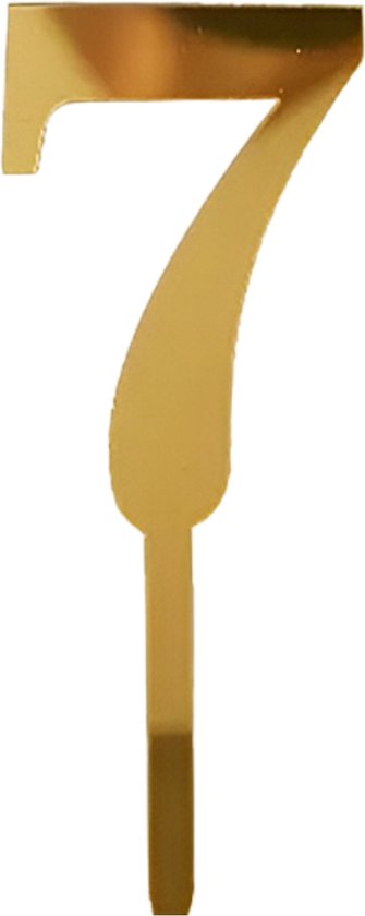Cake Topper Cijfer 7 - Goud - 1 Stuk - Taarttopper - Taartdecoratie ...