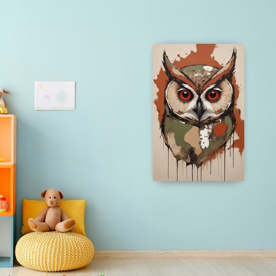 Uil poster - Aardetinten posters - Posters uil - Muurdecoratie ...