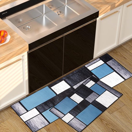 2-delige antislip keukentapijtset, wasbare moderne matten en ...