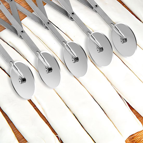 Pizzasnijder met 5 wielen Pizzaroller Verstelbaar pizzames Meer ronde ...