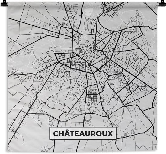 Wandkleed - Wanddoek - Plattegrond – Châteauroux – Stadskaart – Kaart ...